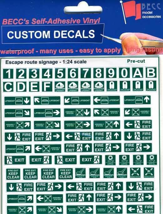 Becc Fire Escape Route Signage Decals | Hobbies