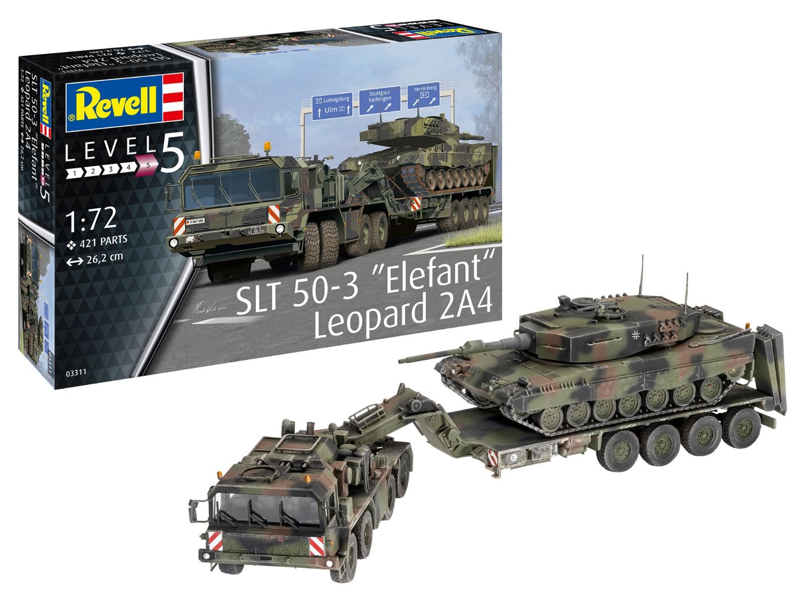 Revell 1/72 Scale SLT 50-3 Elefant + Leopard 2A4 Model Kit | Hobbies