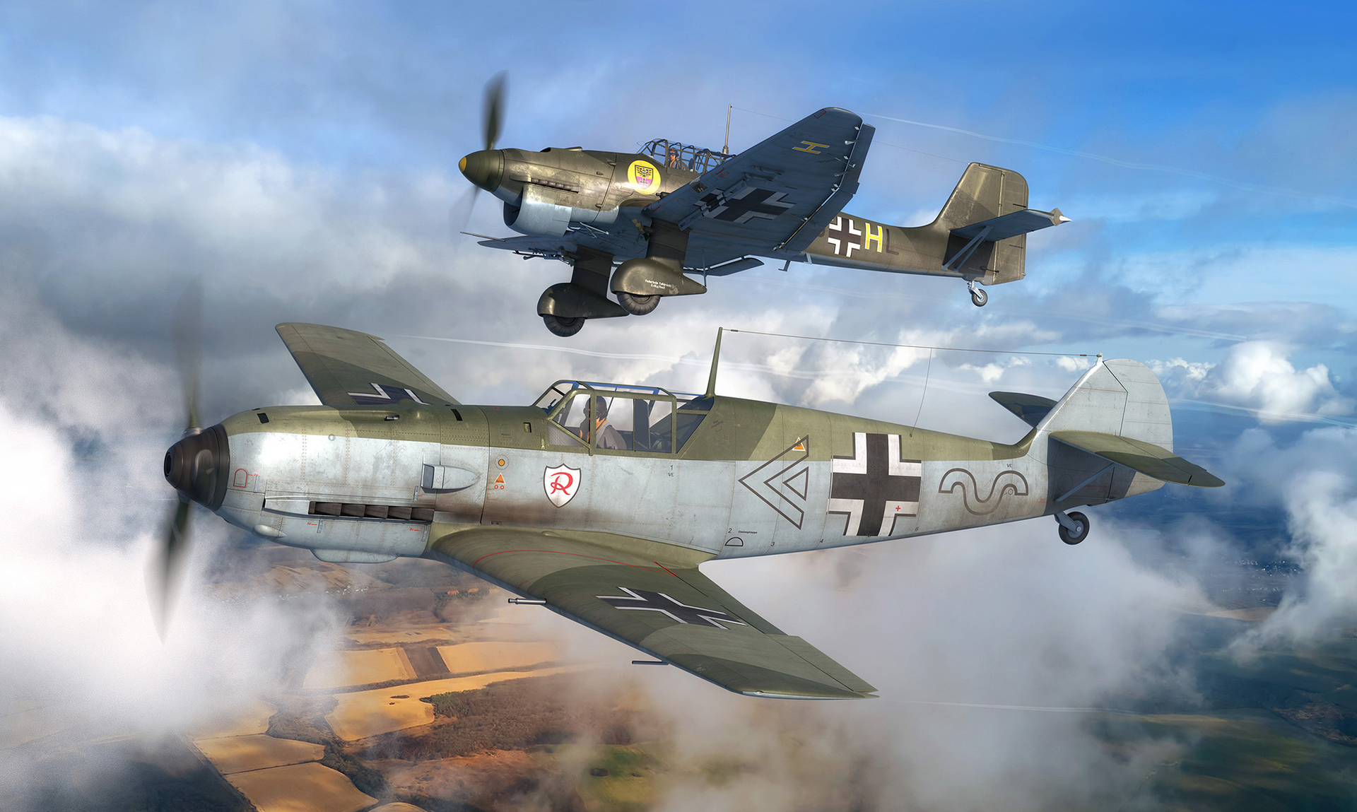 Revell 1/144 Scale Messerschmitt Bf109E & Junkers Ju87B Stuka Model ...