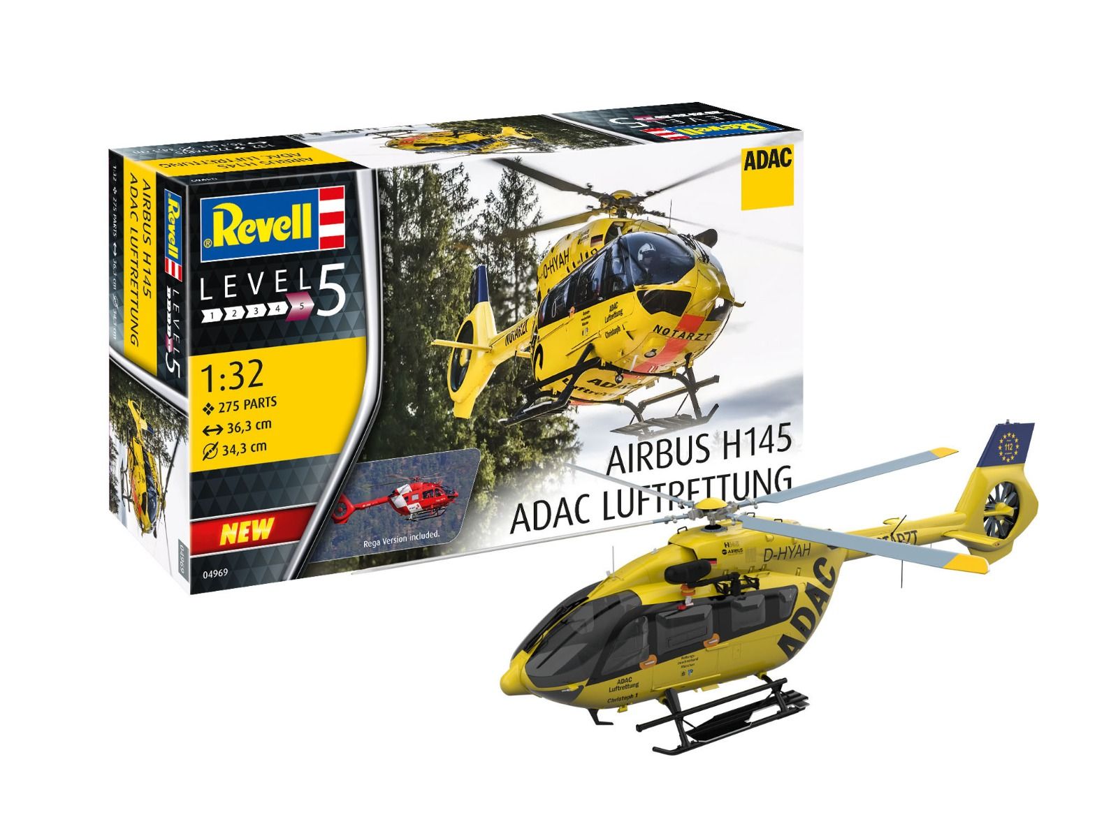 Revell 1/32 Scale Airbus H145 ADAC/REGA Model Kit | Hobbies