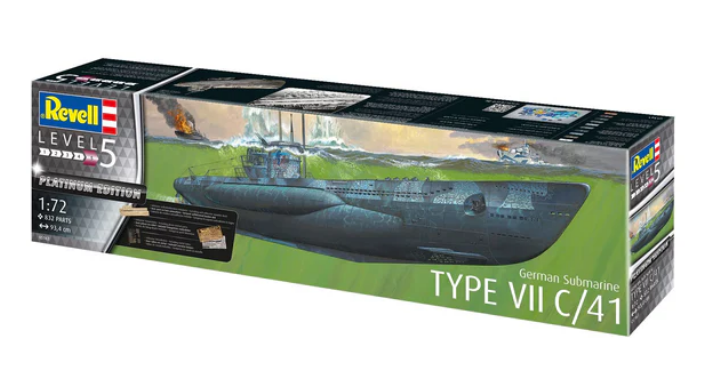 Revell 1/72 Scale German Submarine Type VII C-41 Model Kit | Hobbies