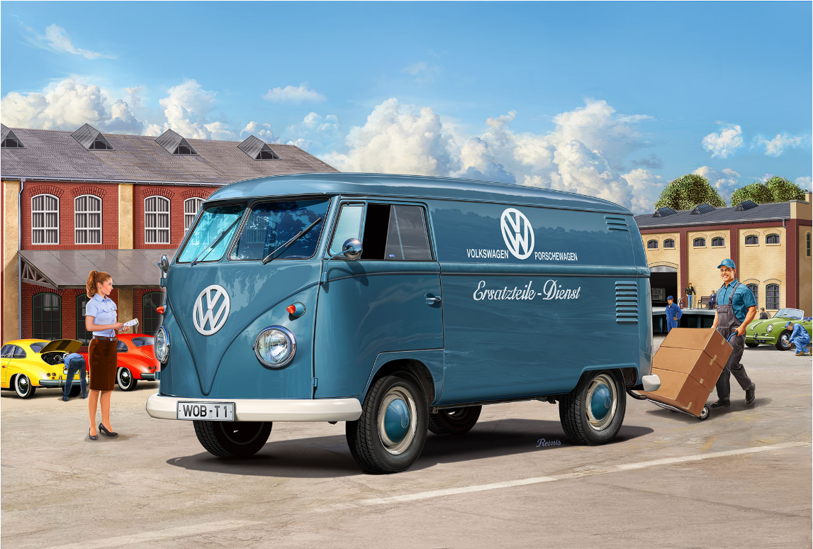 Revell 1/16 Scale VW T1 Panel Van - 75 Years of the VW T1 Model Kit ...
