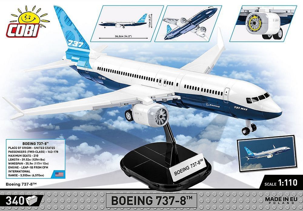 Cobi 1/110 Scale Boeing 737-8 Model Kit | Hobbies
