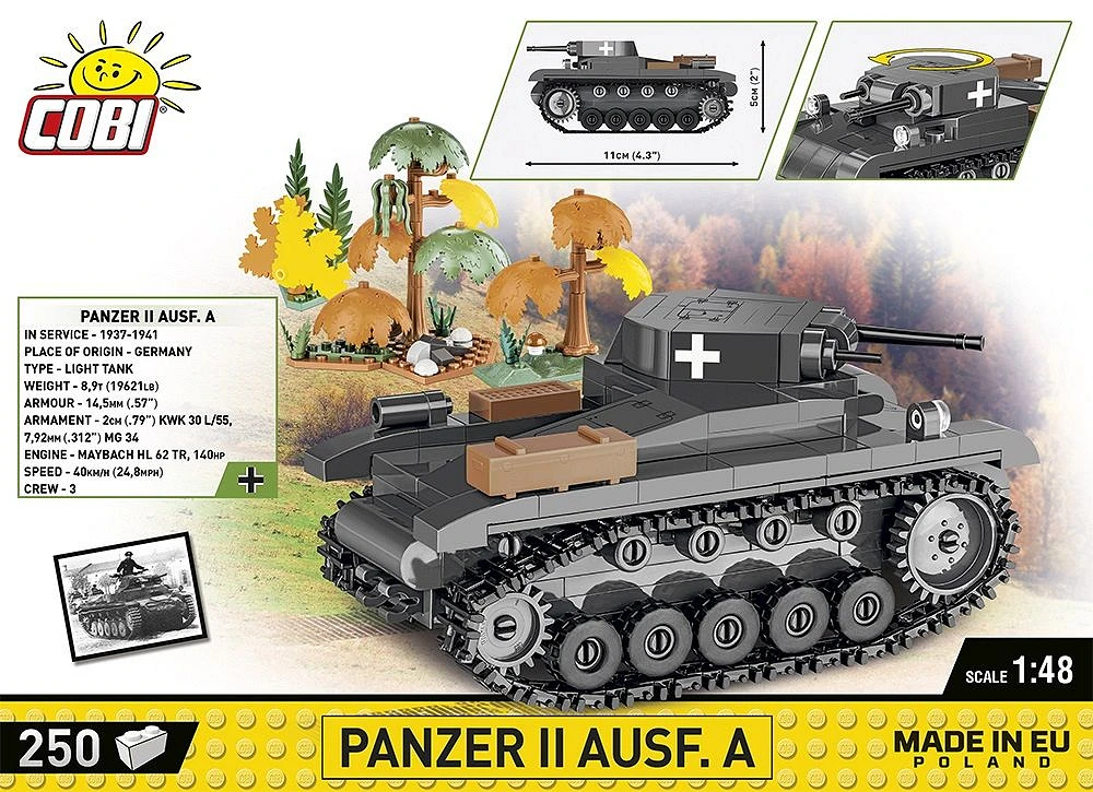 Cobi 1/48 Scale Panzer II Ausf. A Model Kit | Hobbies