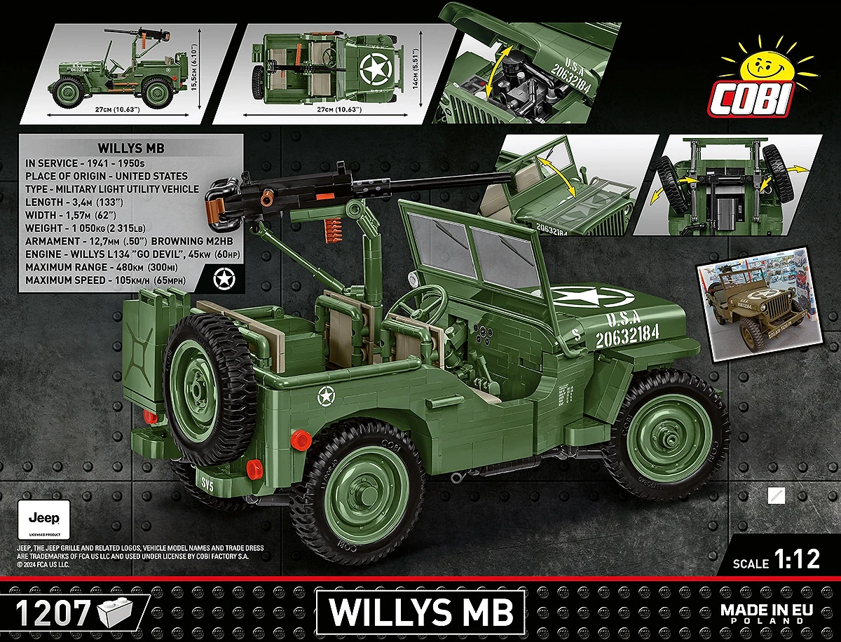 Cobi 1/12 Scale Willys MB Model Kit | Hobbies