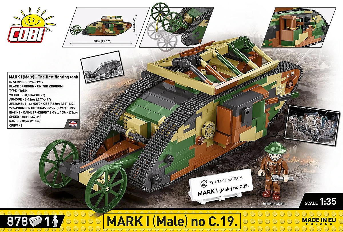 Cobi 1/35 Scale Mark I Male No C.19 Model Kit | Hobbies