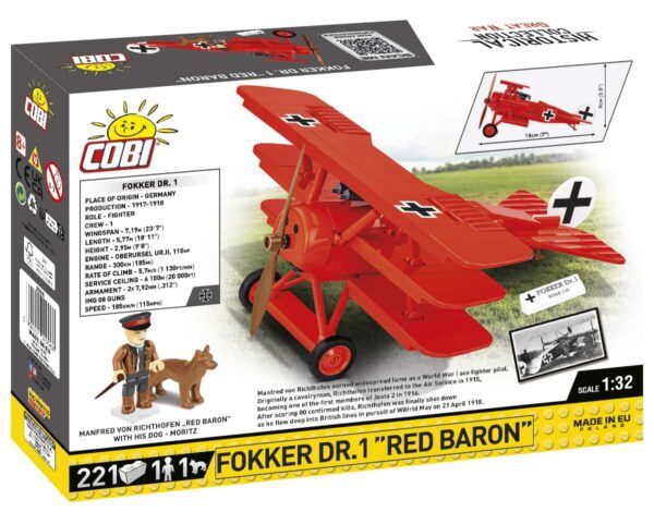 Cobi 1/32 Scale Fokker Dr.1 Red Baron Model Kit | Hobbies