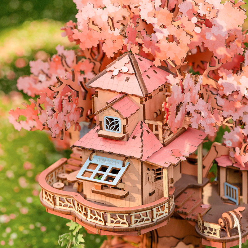 Rolife Sakura Tree House DIY Wooden Model Kit | Hobbies