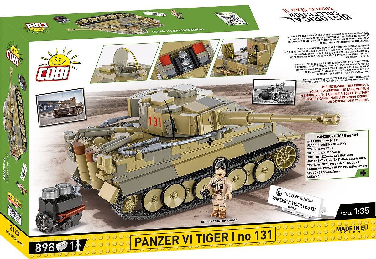Cobi 1/35 Scale Panzer VI Tiger I no 131 Model Kit | Hobbies
