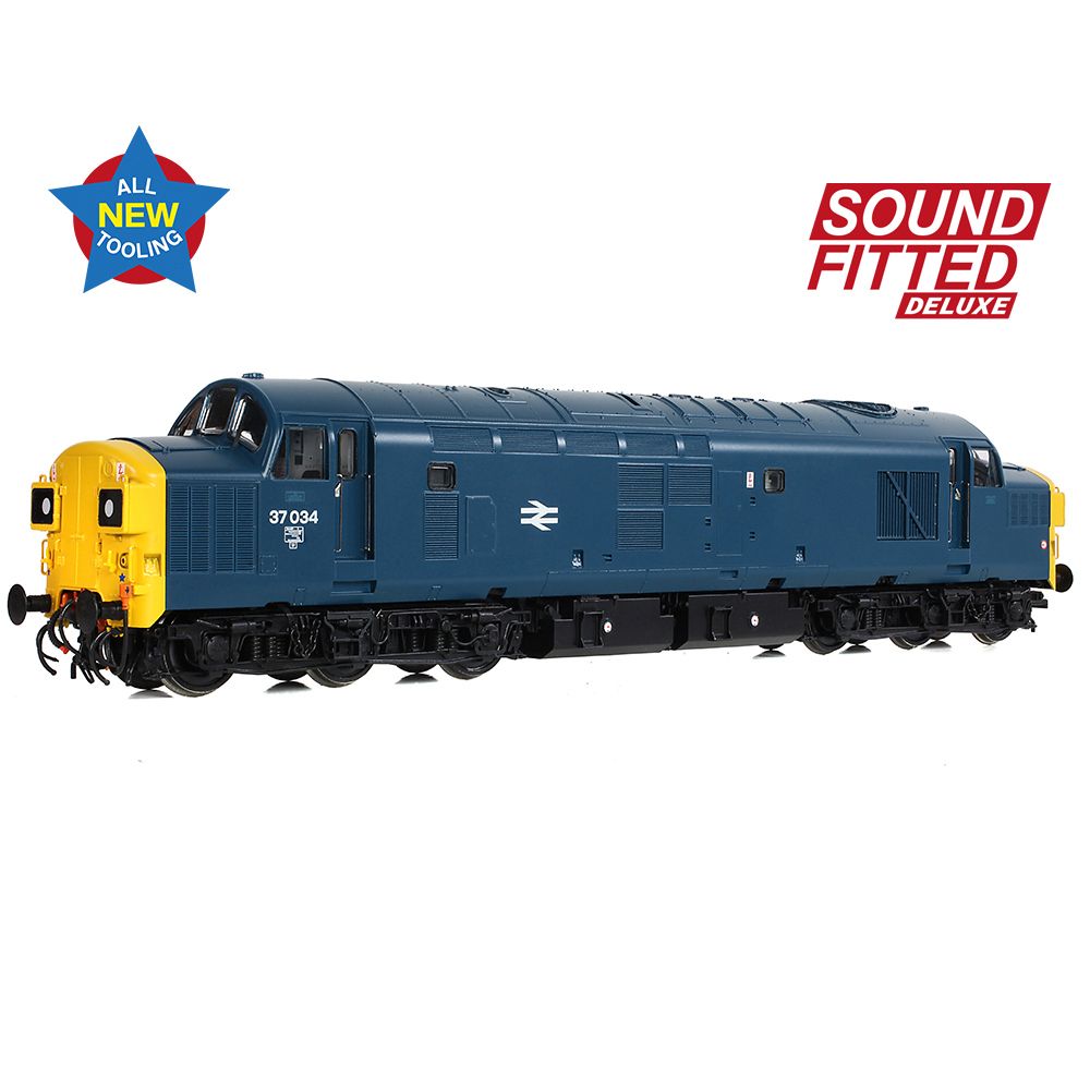 Class 37/0 Split Headcode 37034 BR Blue Sound Fitted Deluxe OO Gauge ...
