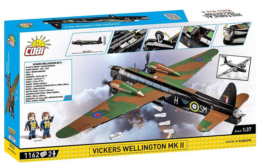 Cobi 1/37 Scale Vickers Wellington Mk.II Model Kit | Hobbies