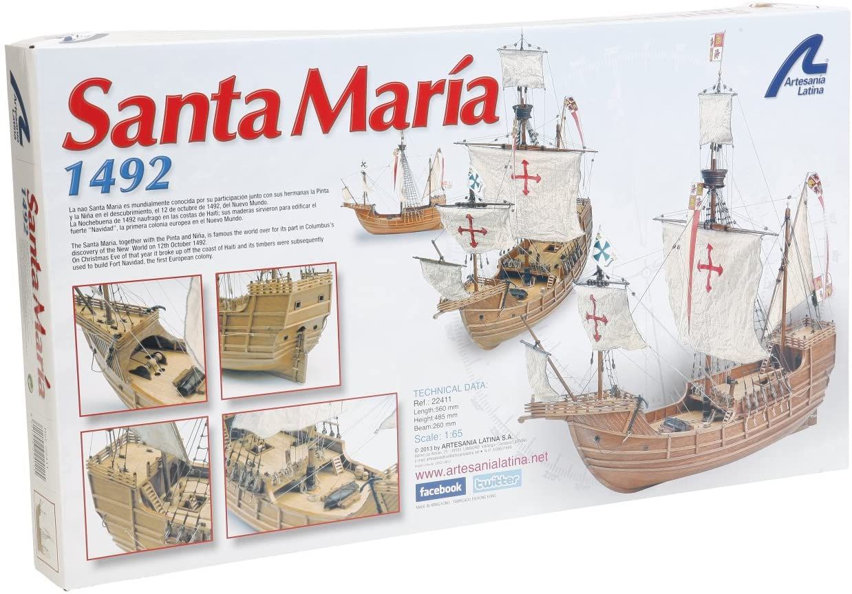 Artesania Latina 1/65 Santa Maria Caravel Model Ship Kit | Hobbies