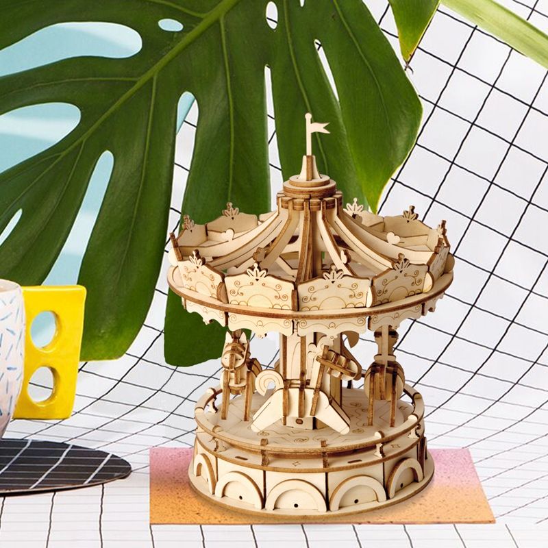 Rolife Merry-Go-Round Wooden Model Kit | Hobbies