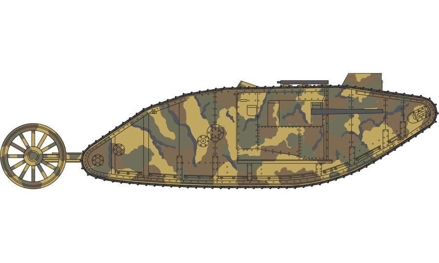 Airfix WWI "Male" Tank 1:76 Scale Plastic Model Kit | Hobbies