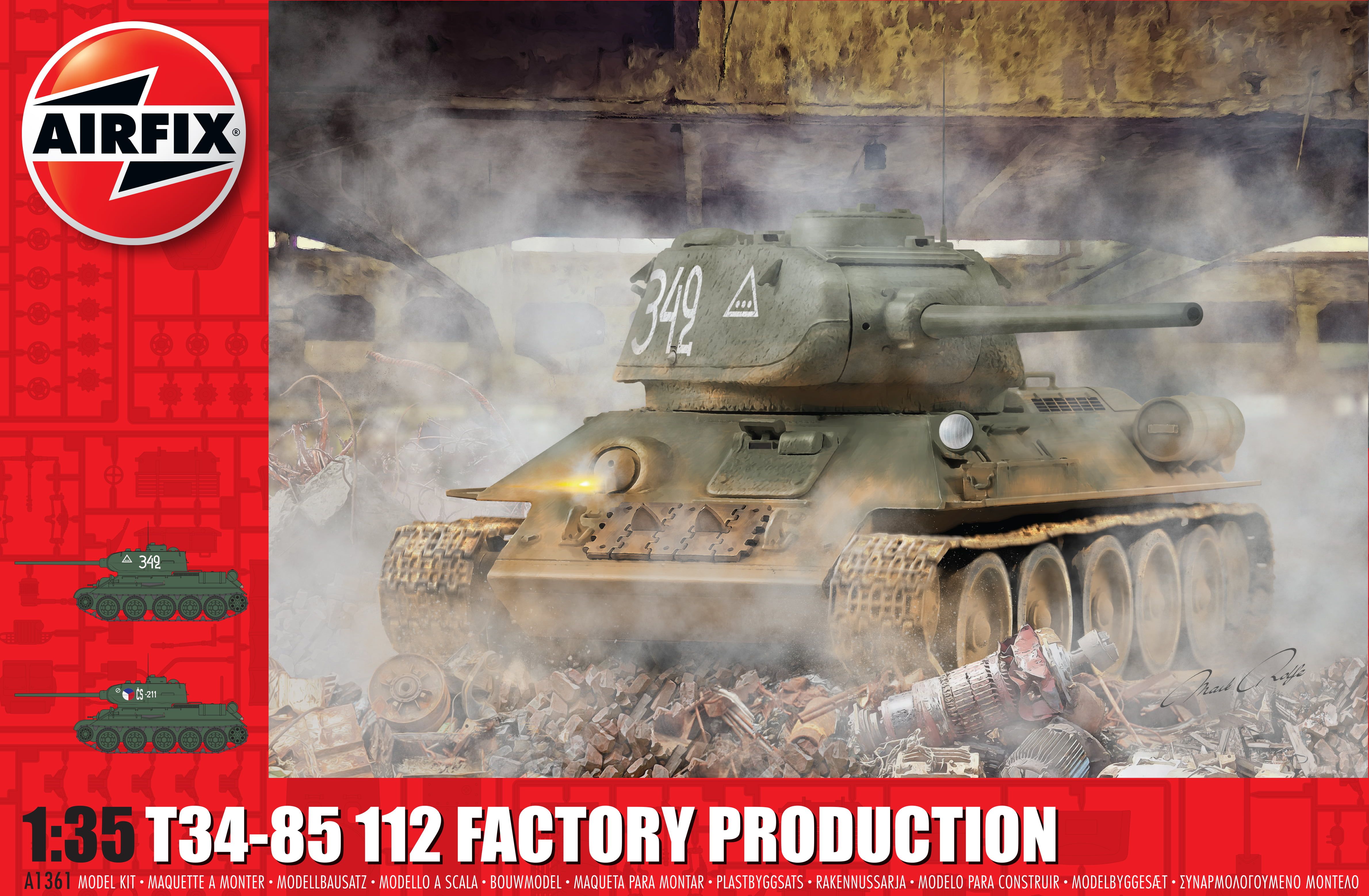 Airfix T34/85 II2 Factory Production 1:35 Scale Plastic Model Kit | Hobbies