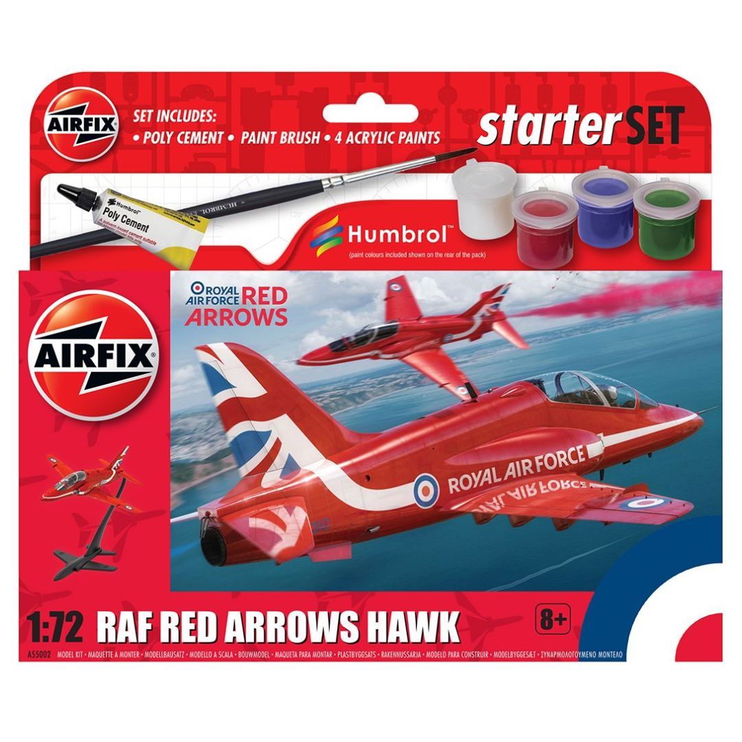 Airfix 1/72 Scale Red Arrows Hawk Starter Set Model Kit | Hobbies