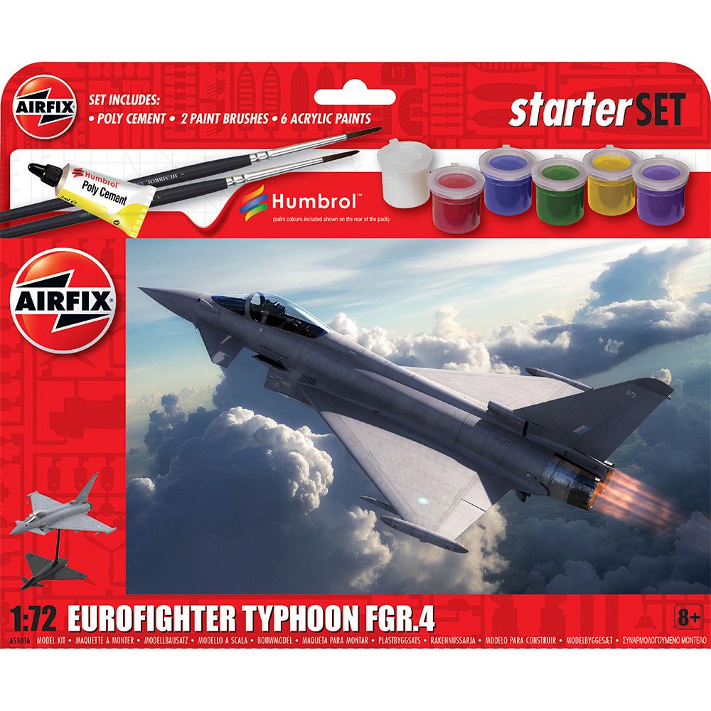 Airfix 1/72 Scale Eurofighter Typhoon FGR.4 Starter Set Model Kit | Hobbies