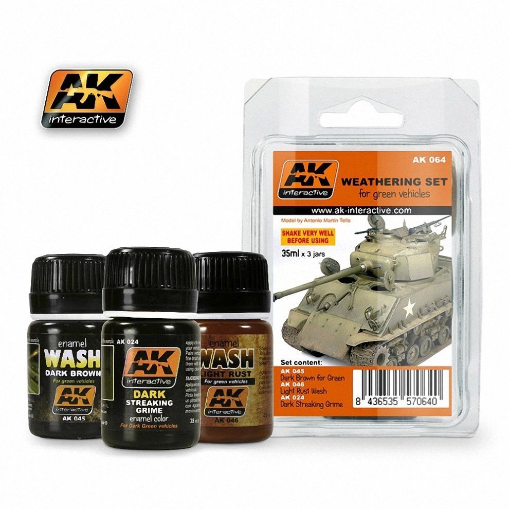 AK Interactive Weathering Set for Green Vehicles | Hobbies