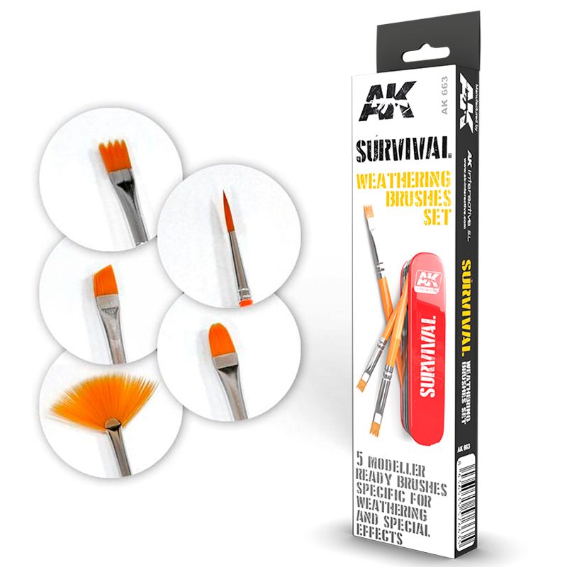AK Interactive Survival Weathering Brushes Set | Hobbies
