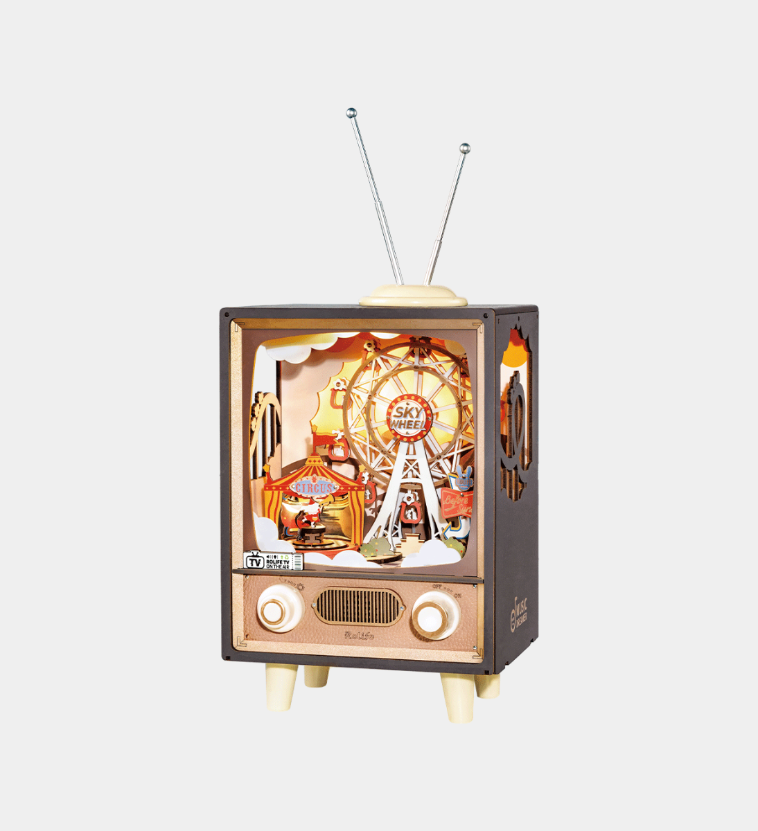 Rolife Sunset Carnival Music Box Wooden Model Kit | Hobbies