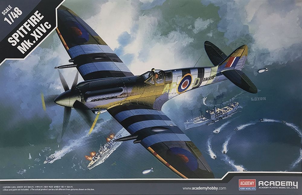 Academy 1/48 Scale British Royal Air Force Spitfire Mk XIVc Fighter ...