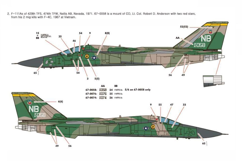 Academy 1/48 Scale USAF F-111A Aardvaak 'Vietnam War' swing-wing bomber ...