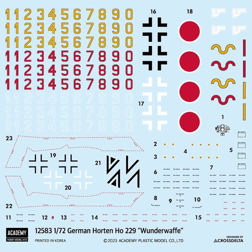 Academy 1/72 Scale German WWII Horten Ho 229 "Wunderwaffe" Flying Wing ...