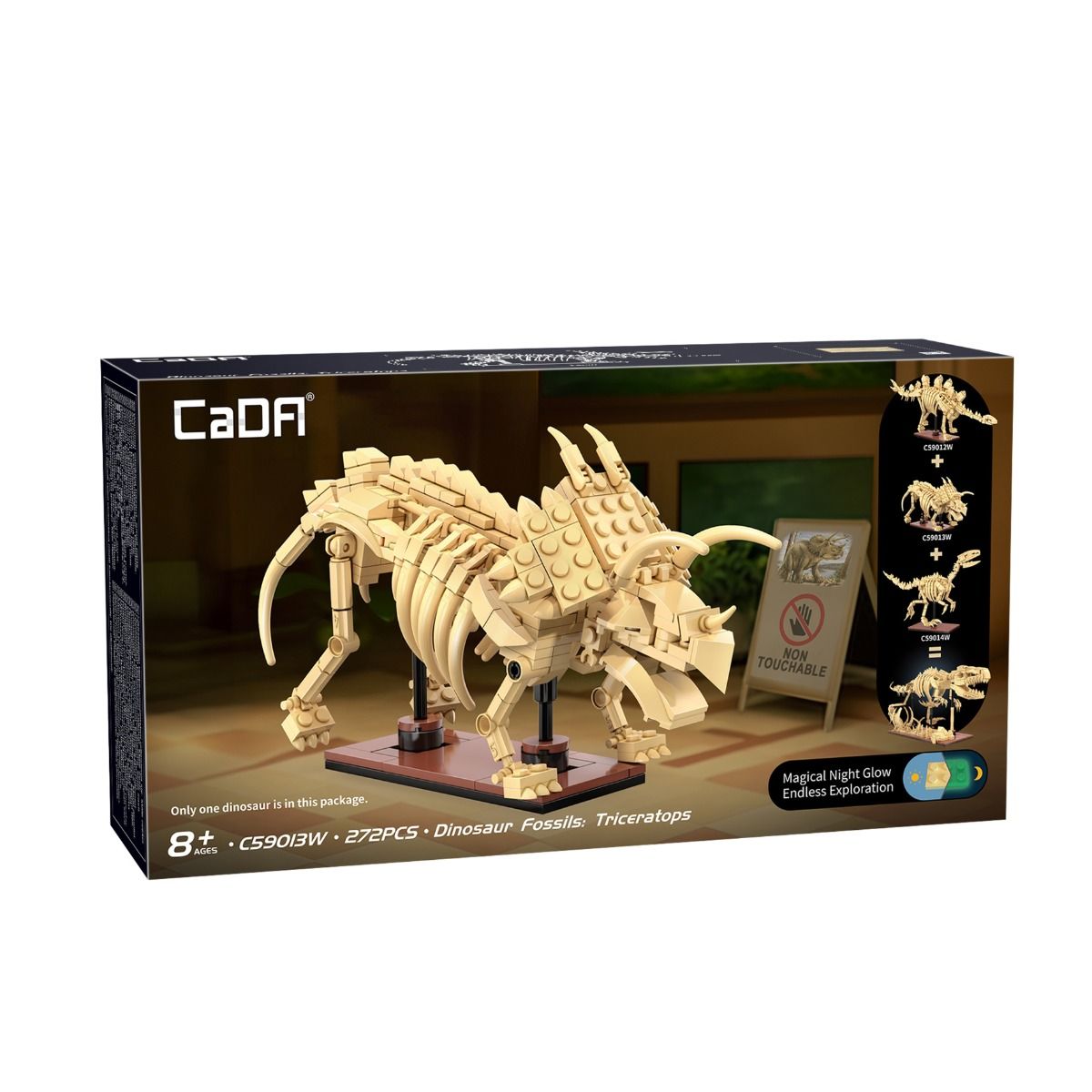 CaDa Triceratops Dinosaur Fossil Brick Model Kit | Hobbies