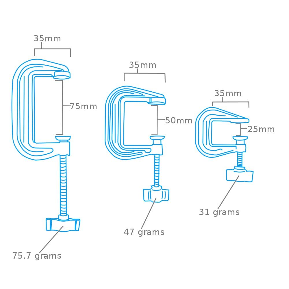 Model Craft G Clamp Set of 3 | Hobbies | Hobbies