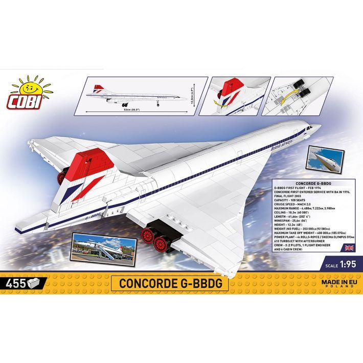 Cobi 1/95 Scale Concorde G-BBDG Model Kit | Hobbies