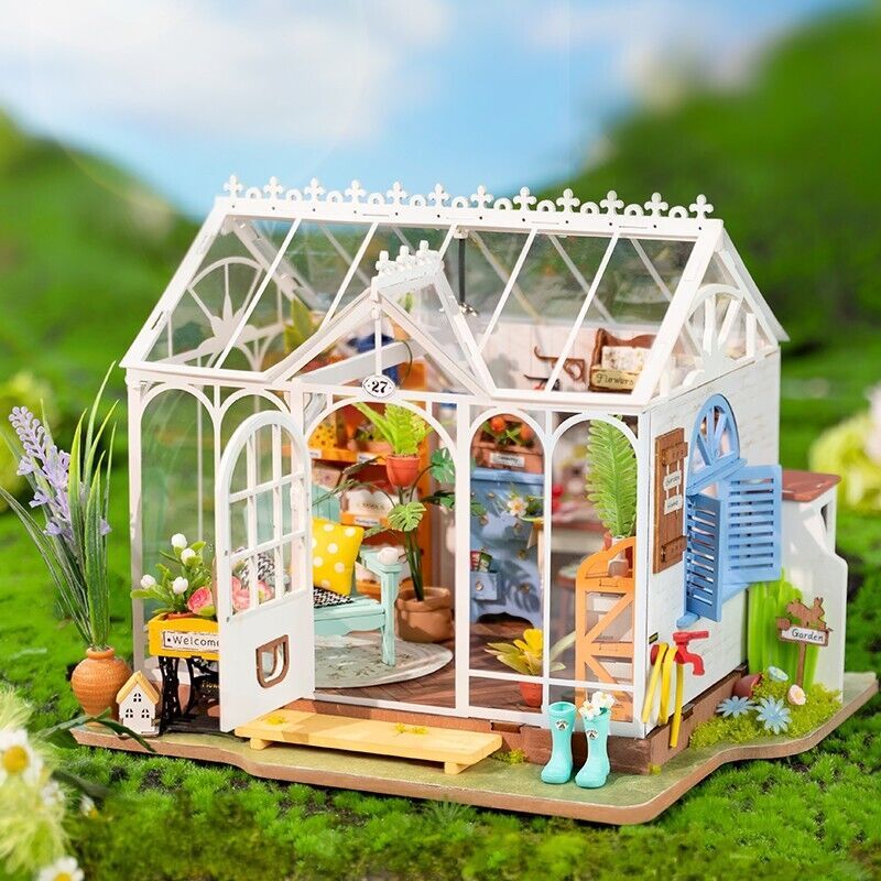 Rolife White Flower House DIY Miniature Dollhouse Kit | Hobbies