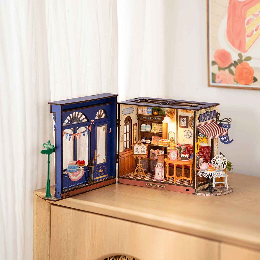 Rolife Leisure Time Tea Room DIY Miniature Dollhouse Kit | Hobbies