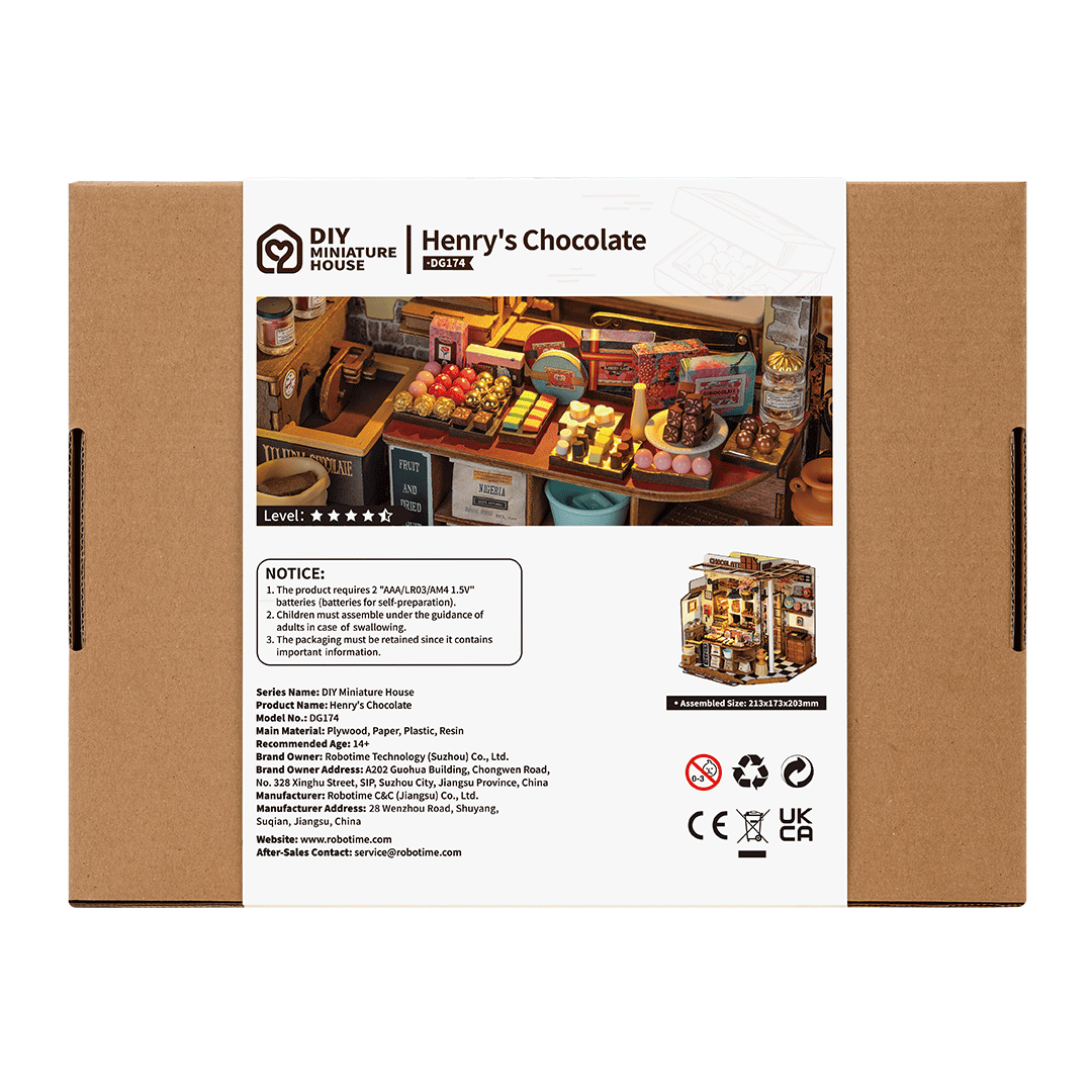 Rolife Henry's Chocolate DIY Miniature Dollhouse Kit | Hobbies