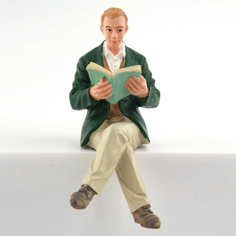 Man Sitting Reading a Book Figure for 12th Scale Dolls House | Hobbies