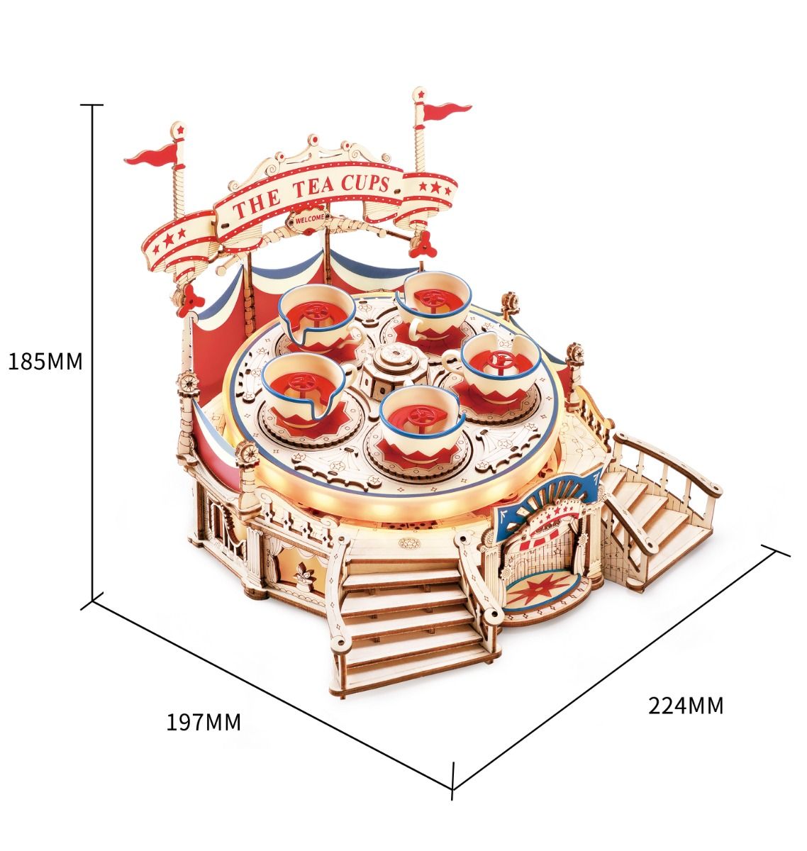 ROKR Tilt-A-Whirl Music Box Wooden Model Kit | Hobbies