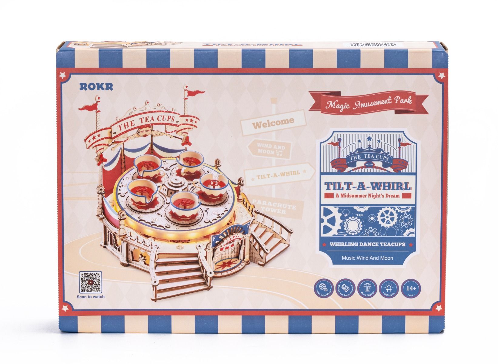 ROKR Tilt-A-Whirl Music Box Wooden Model Kit | Hobbies