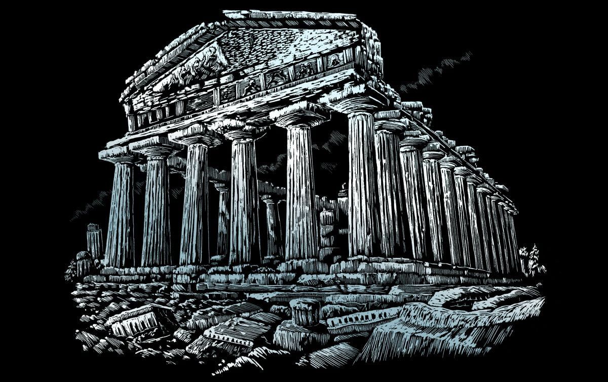 Engraving Art Parthenon Silver Famous Buildings Craft Kit From Royal ...