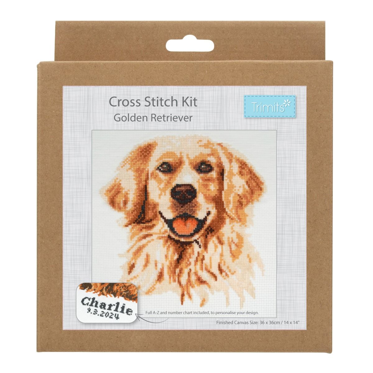 Trimits Cross Stitch Golden Retriever Kit | Hobbies