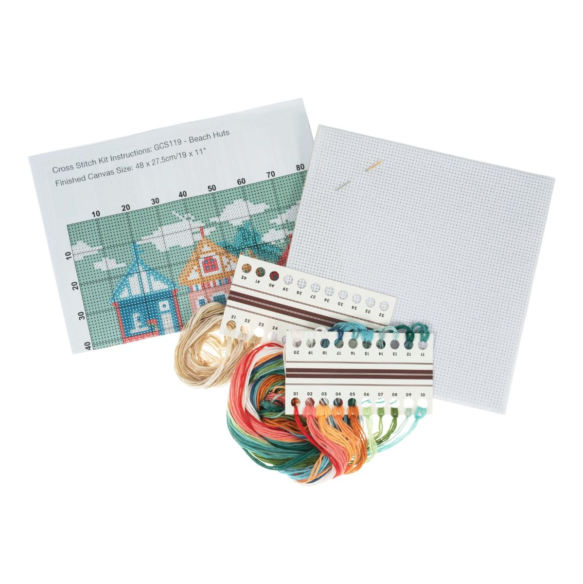 Trimits Beach Huts Large Counted Cross Stitch Kit | Hobbies