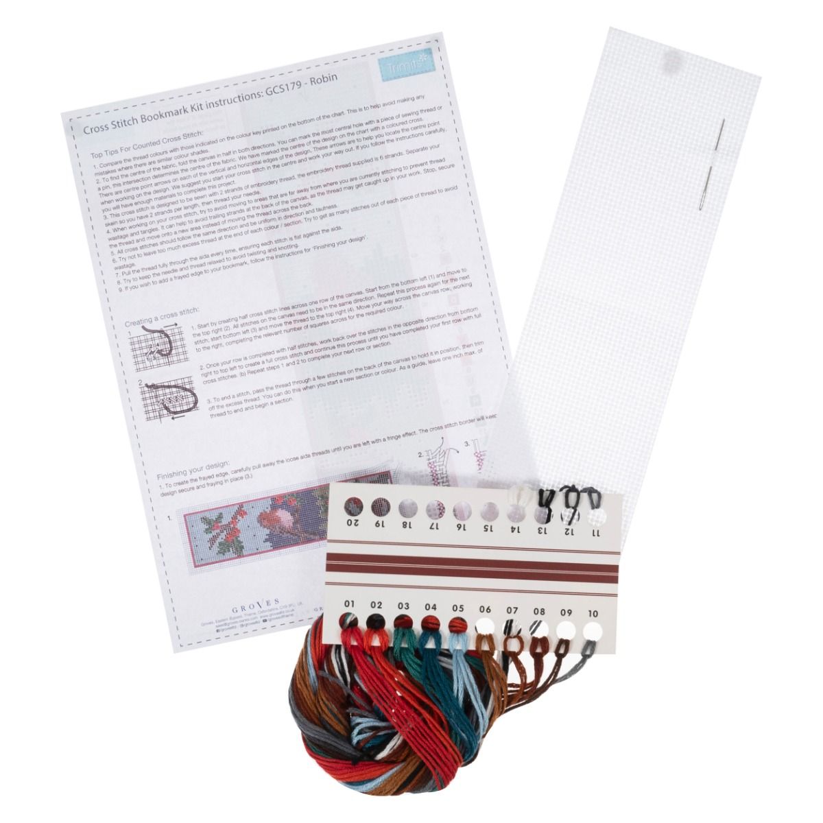 Trimits Robin Bookmark Counted Cross Stitch Kit | Hobbies