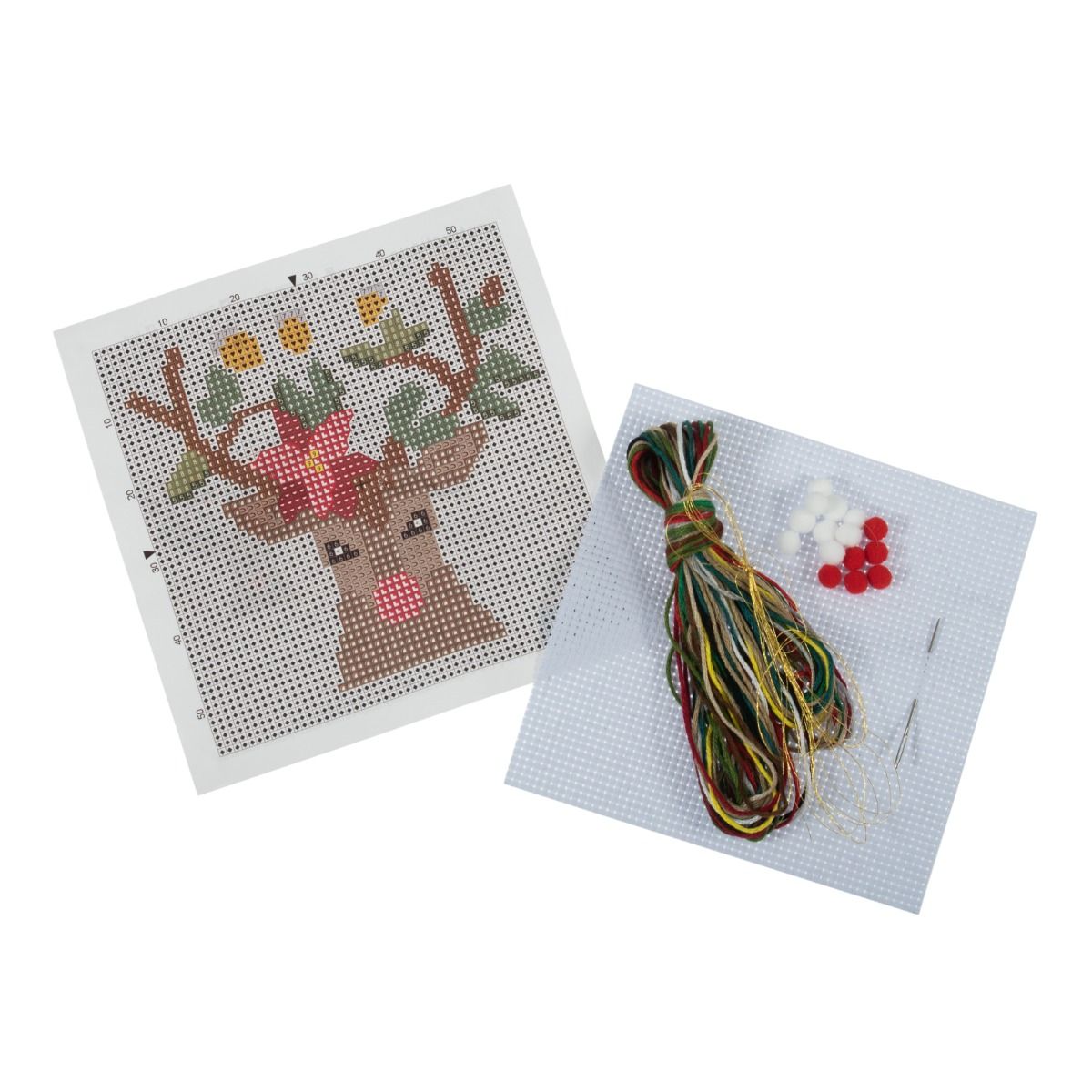 Trimits Festive Reindeer Mini Counted Cross Stitch Kit | Hobbies