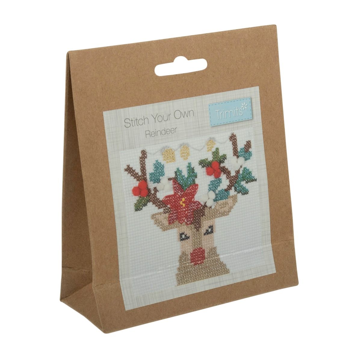 Trimits Festive Reindeer Mini Counted Cross Stitch Kit | Hobbies