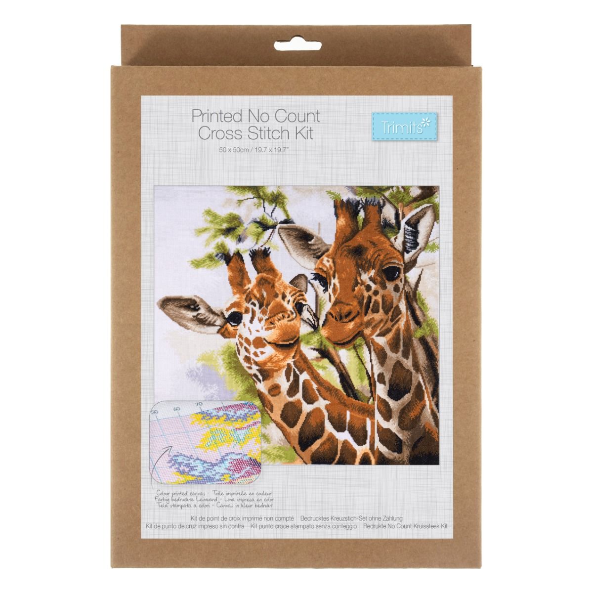 Trimits Giraffes Extra Large Printed Cross Stitch Kit | Hobbies