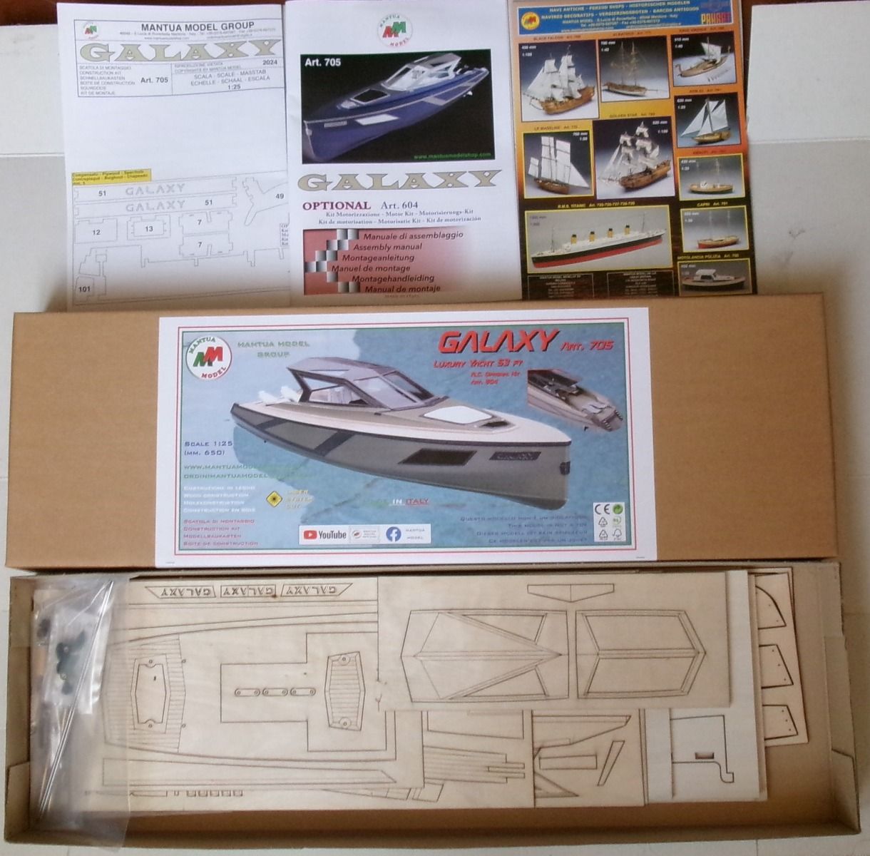 Mantua Models 1/25 Scale Galaxy Luxury Yacht Model Kit | Hobbies
