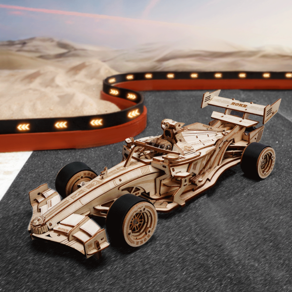 ROKR F1 Racing Car Wooden Model Kit | Hobbies