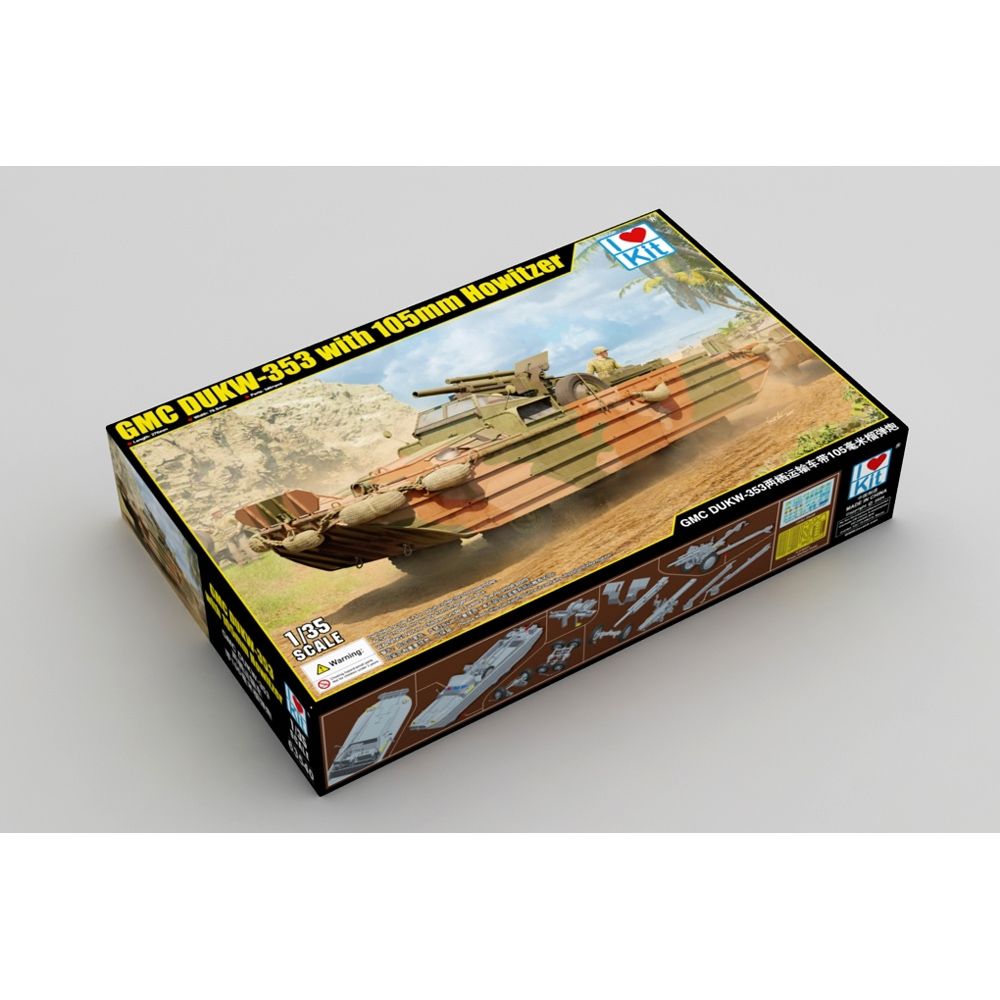 I Love Kit 1/35 Scale US Army GMC DUKW-353 Amphibious Truck w/105mm ...