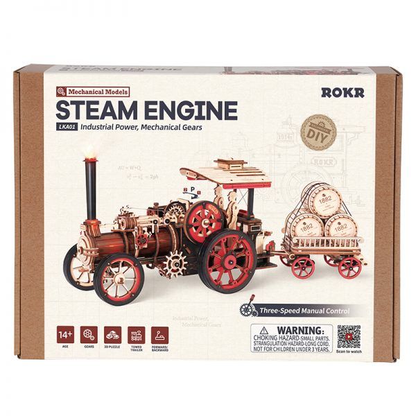 ROKR Steam Engine Wooden Model Kit | Hobbies