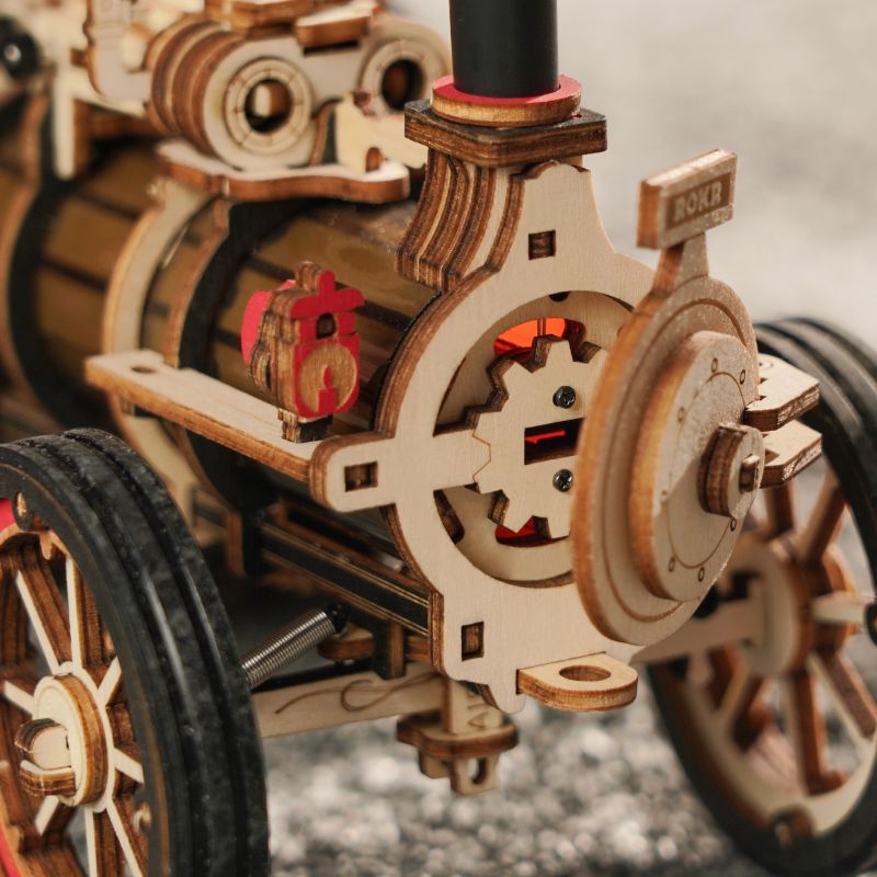 ROKR Steam Engine Wooden Model Kit | Hobbies