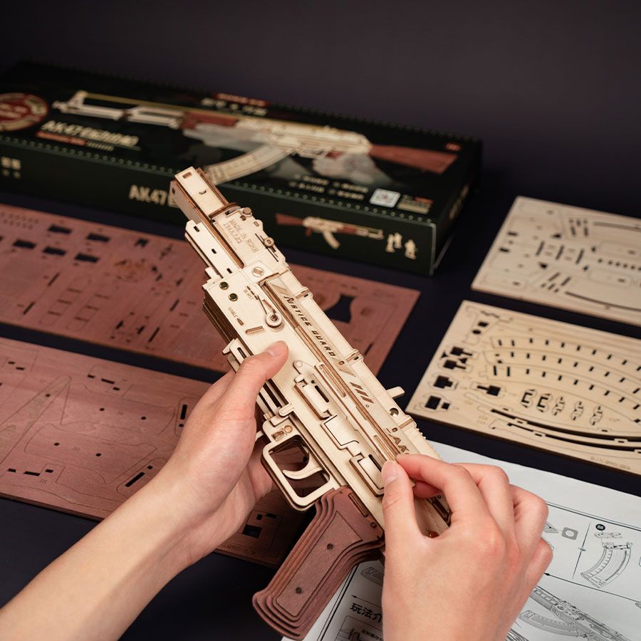 ROKR AK-47 Assault Rifle Wooden Model Kit | Hobbies