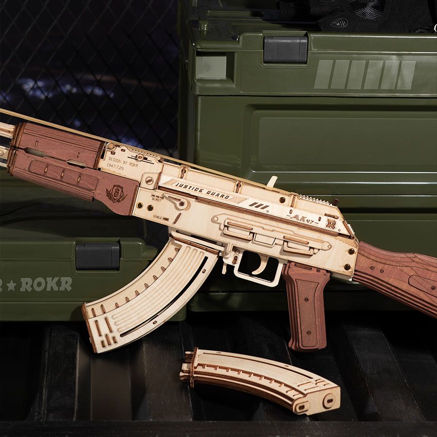 ROKR AK-47 Assault Rifle Wooden Model Kit | Hobbies